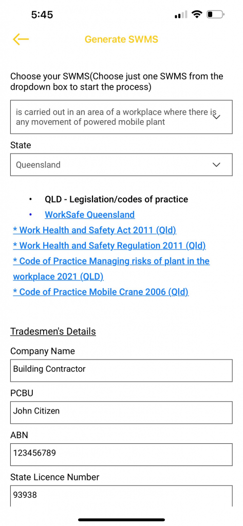 Safe Work Method Statements - SWMS in Queensland, Australia